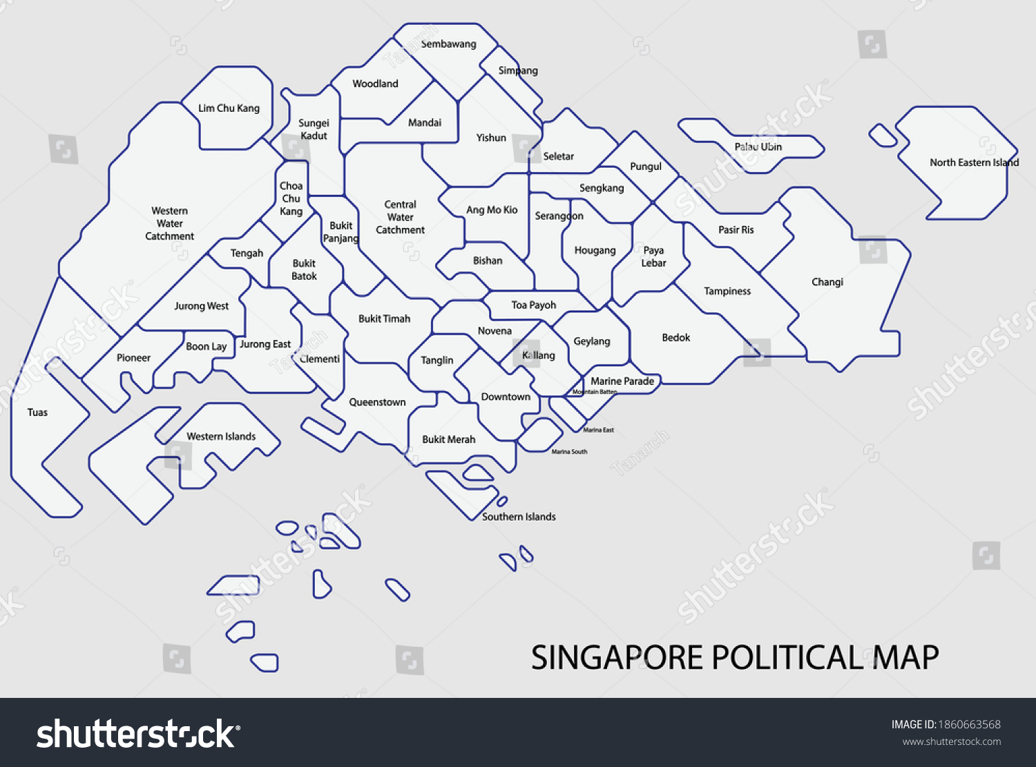 Singapore Political Map Divide By State Stock Vector (Royalty Free ... Singapore Political Map Divide By State Stock Vector (Royalty Free ...