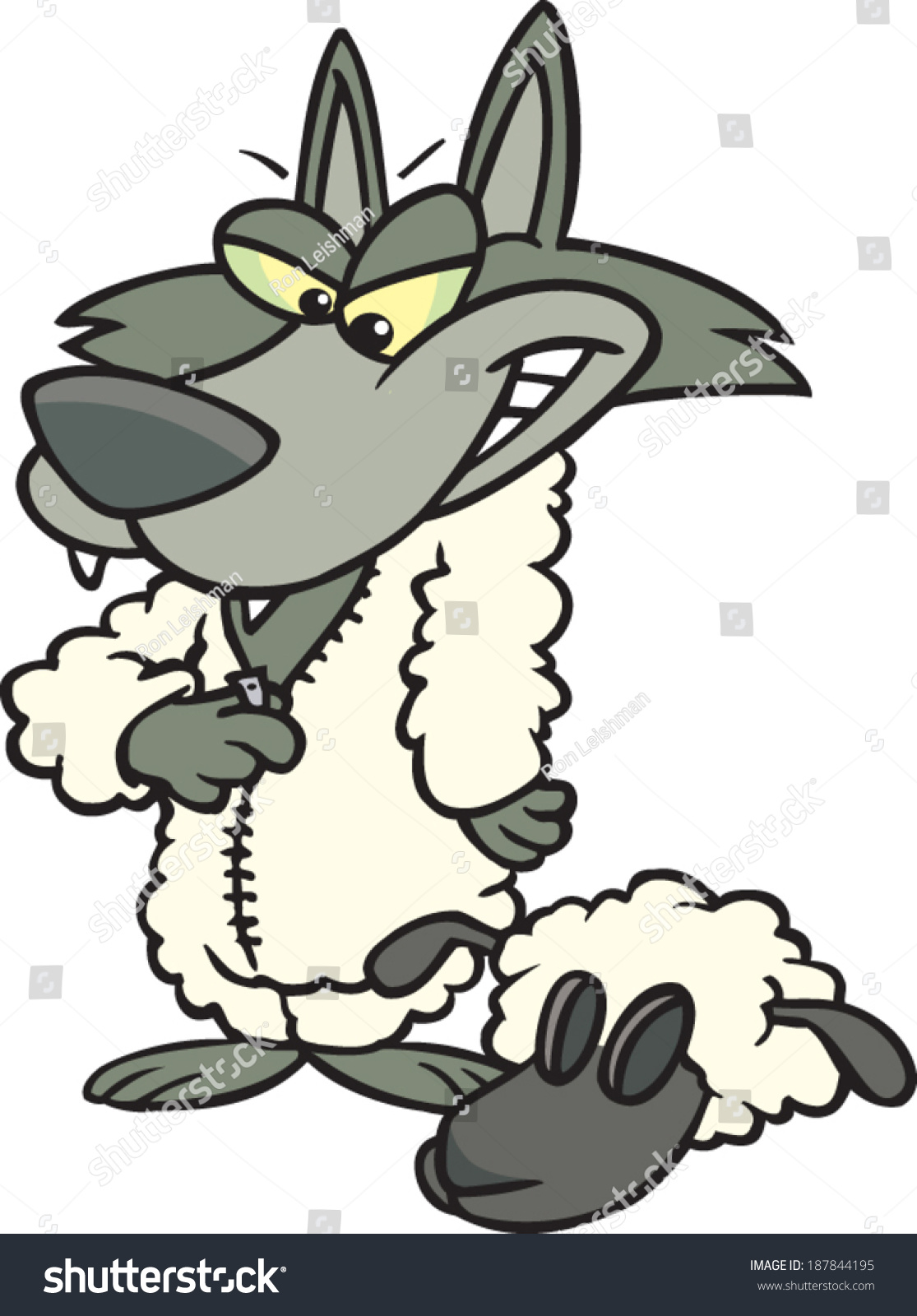 Cartoon Wolf Sheep Clothing Stock Vector Royalty Free 187844195 Shutterstock