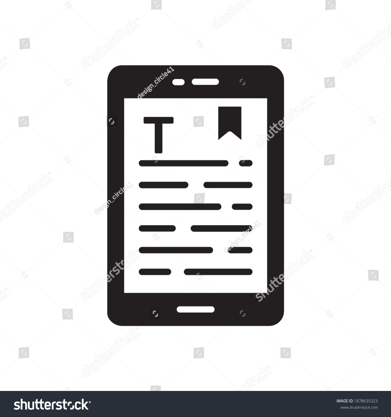 Ebook Reader Vector Solid Style Icon Stock Vector (Royalty Free ...