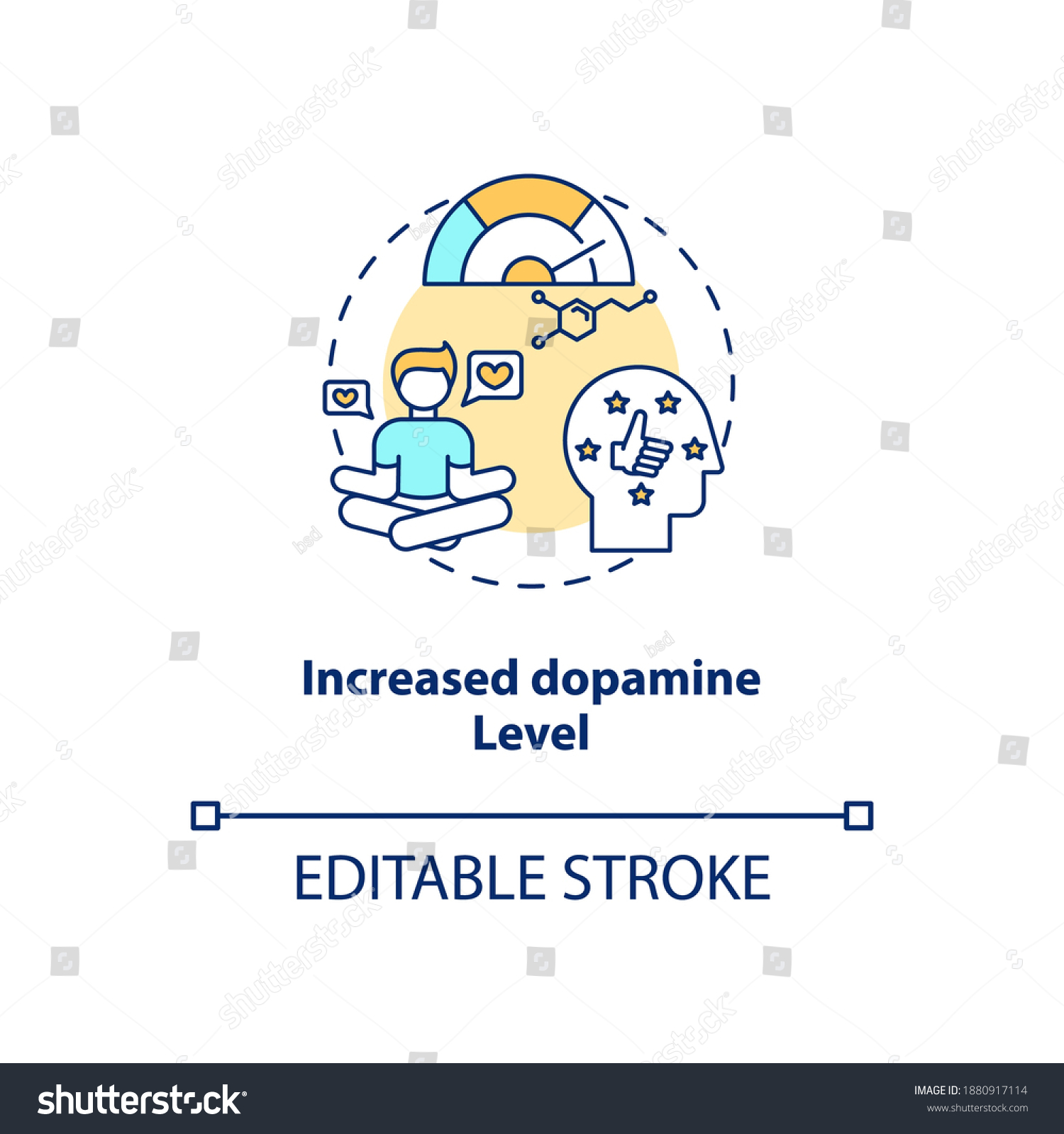 Increased Dopamine Level Concept Icon Social Stock Vector (Royalty Free ... Increased Dopamine Level Concept Icon Social Stock Vector (Royalty Free ...