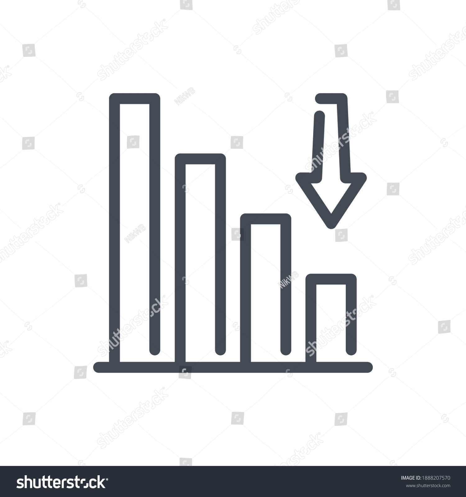 Financial Downturn Decrease Line Icon Chart Stock Vector (Royalty Free) 1888207570 | Shutterstock