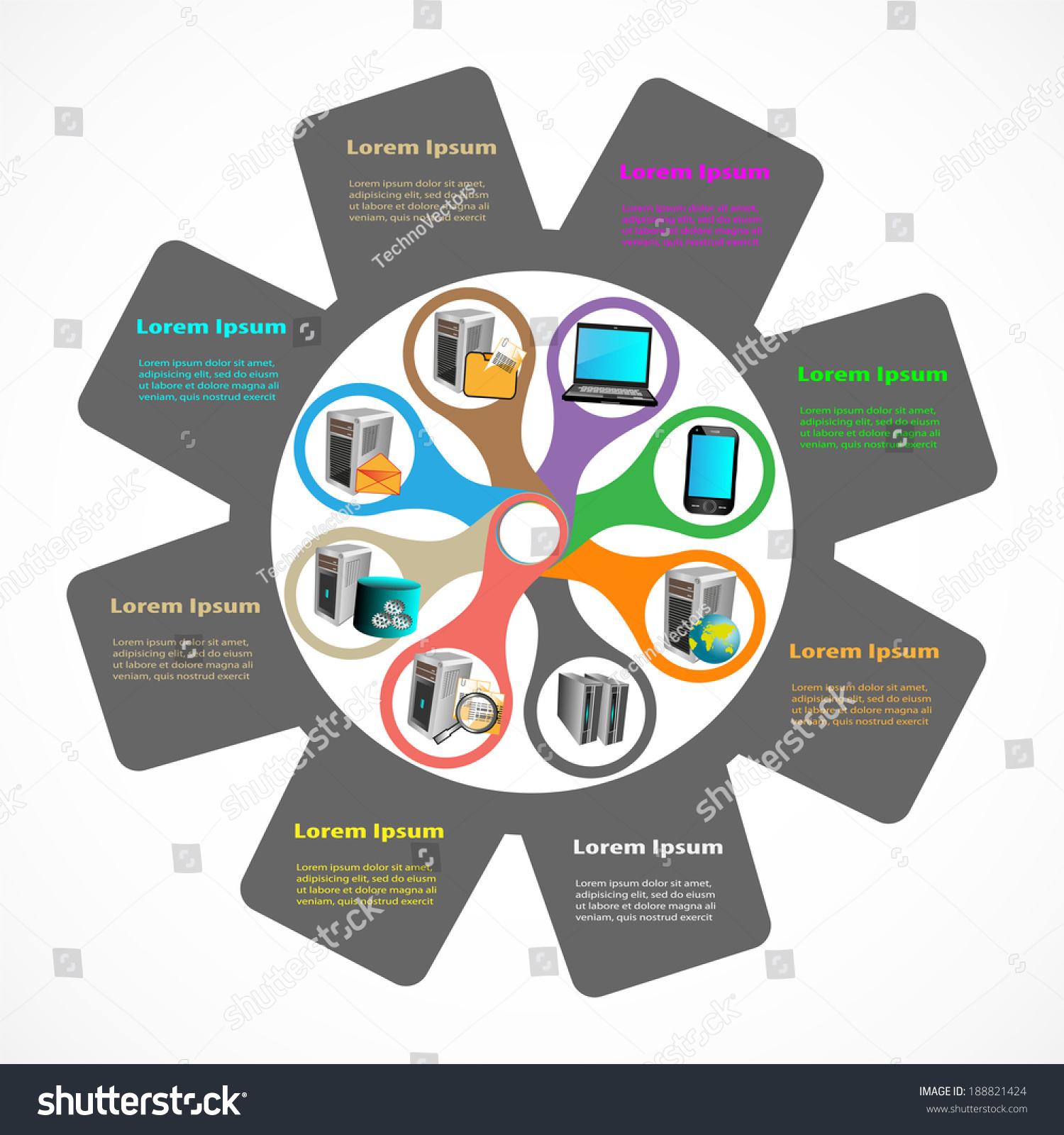 Enterprise Application Integration Service Oriented Architecture Stock Vector Royalty Free