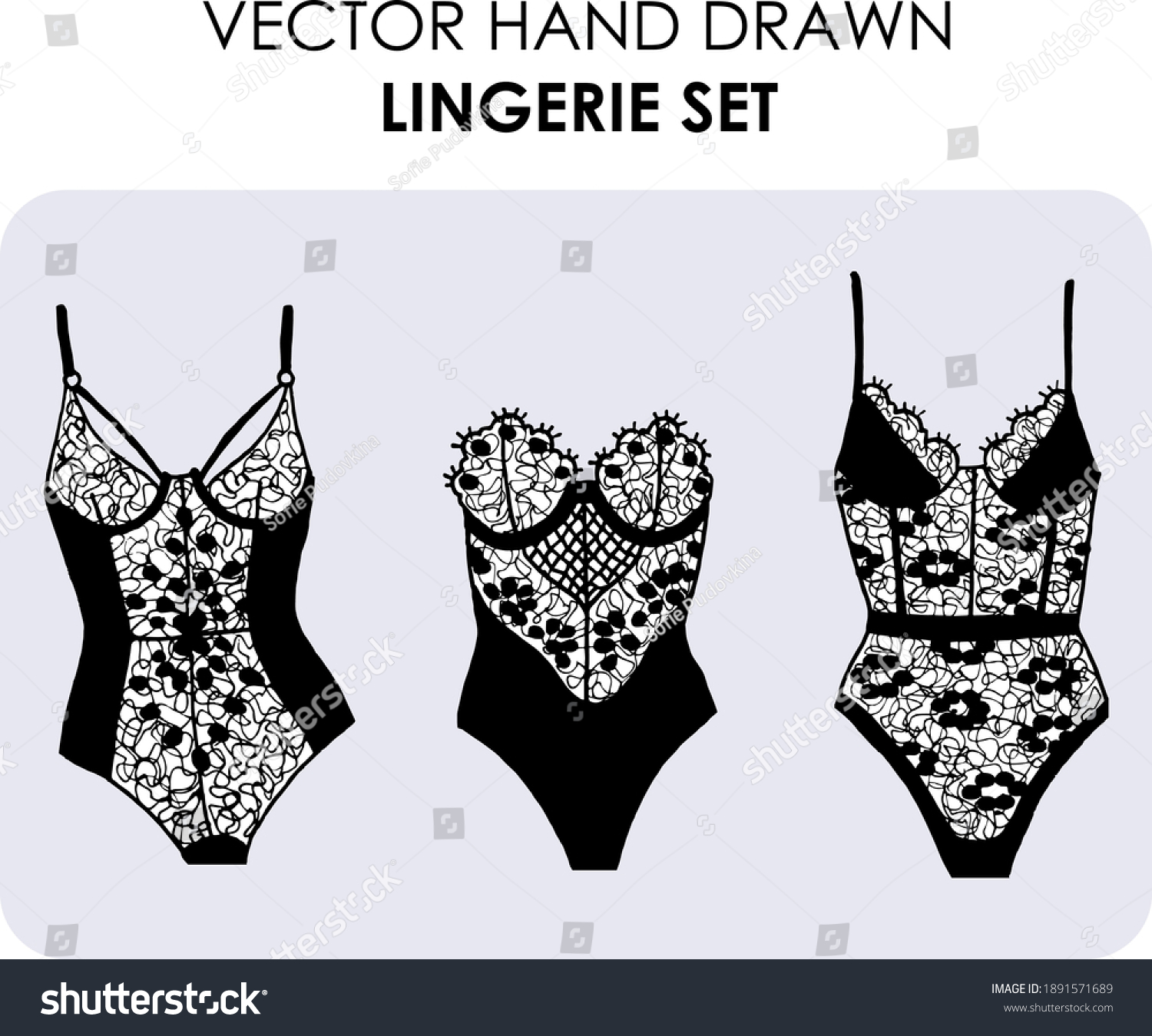 Vector Hand Drawn Sweet Lingerie Set Stock Vector Royalty Free