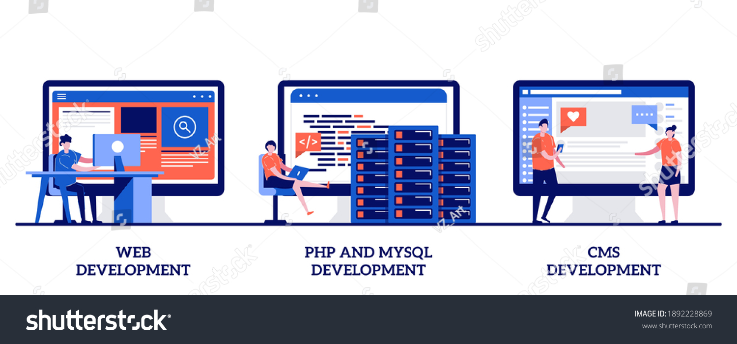 Web Development Php Mysql Cms Content Stock Vector (Royalty Free ...