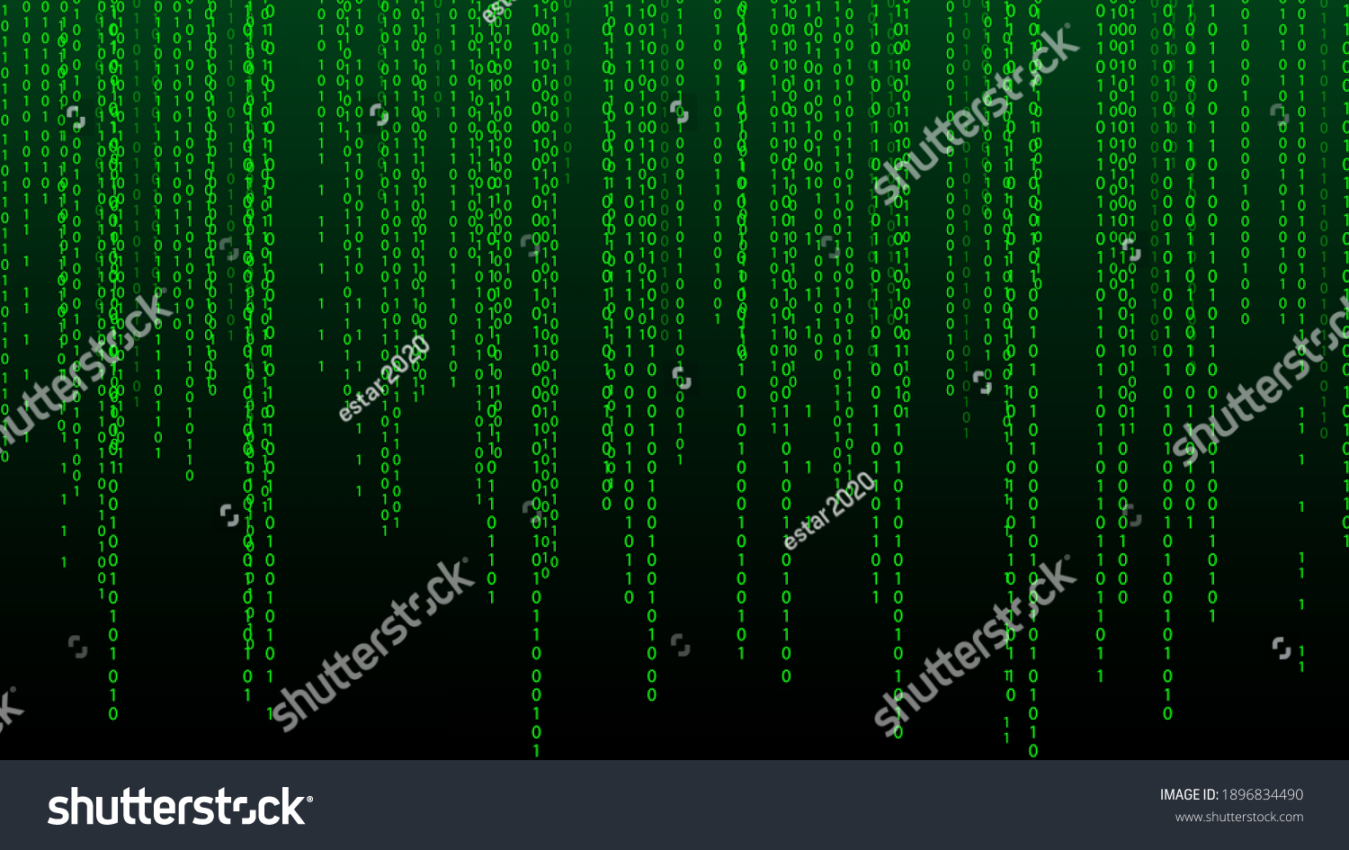 Green Matrix Background Falling Numbers On Stock Vector (Royalty Free ...