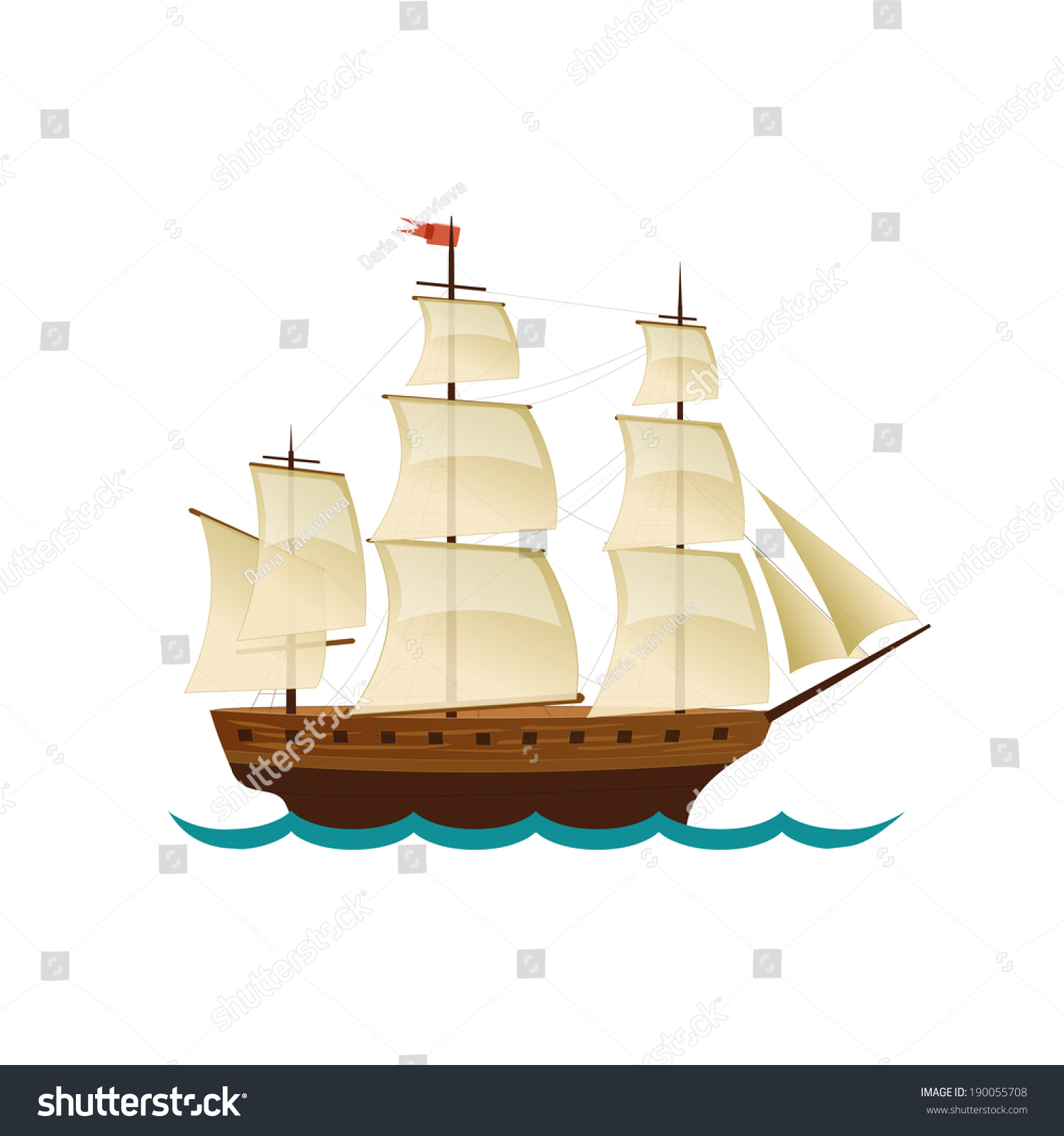 Sailing Ship Vector Design App Game Stock Vector (Royalty Free ...
