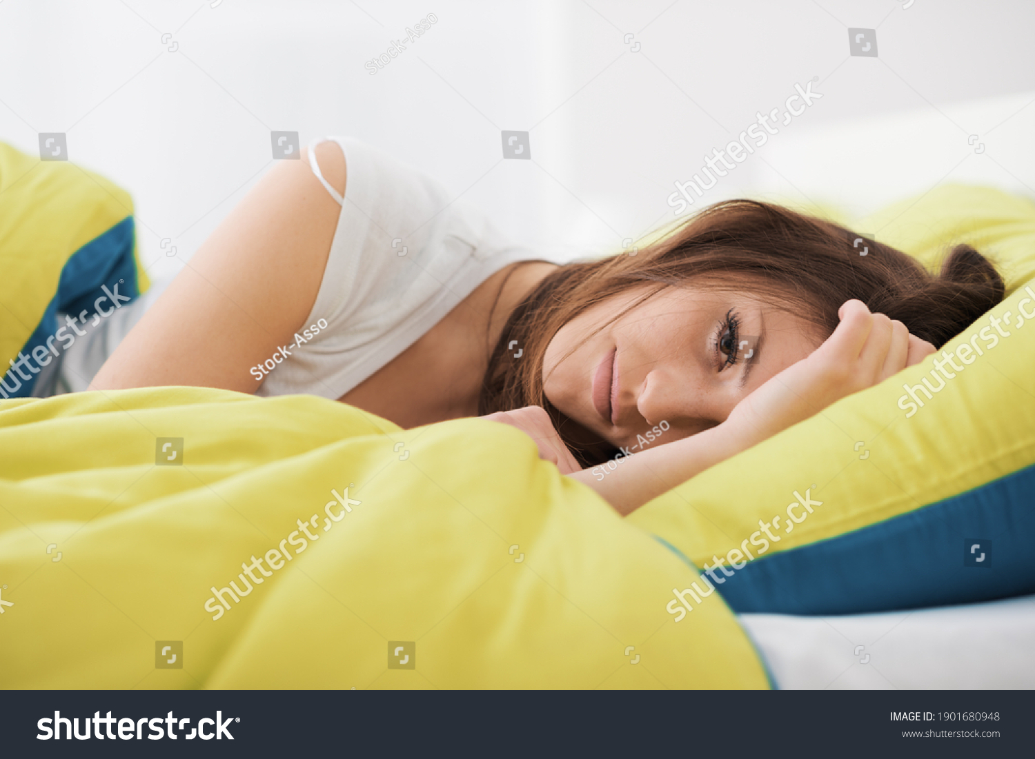 Young Flirty Woman Lying Her Bed Stock Photo 1901680948 | Shutterstock Young Flirty Woman Lying Her Bed Stock Photo 1901680948 | Shutterstock