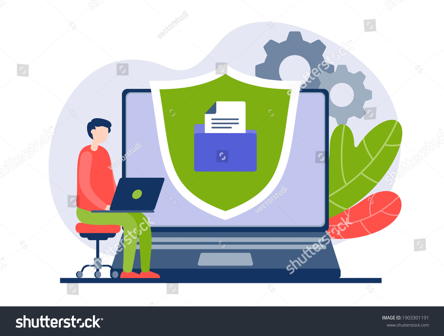 Programmer Configures Mail Spam Protection Vector Stock Vector Royalty Free 1903301191