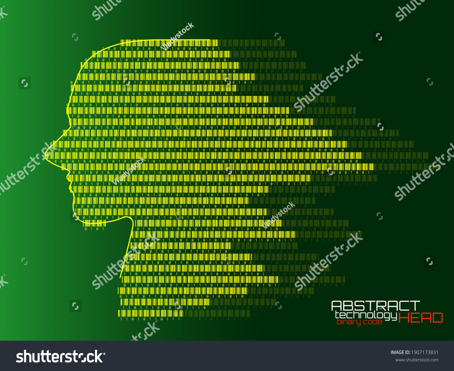 Artificial Intelligence Abstract Human Head Barcode: เวกเตอร์สต็อก ...