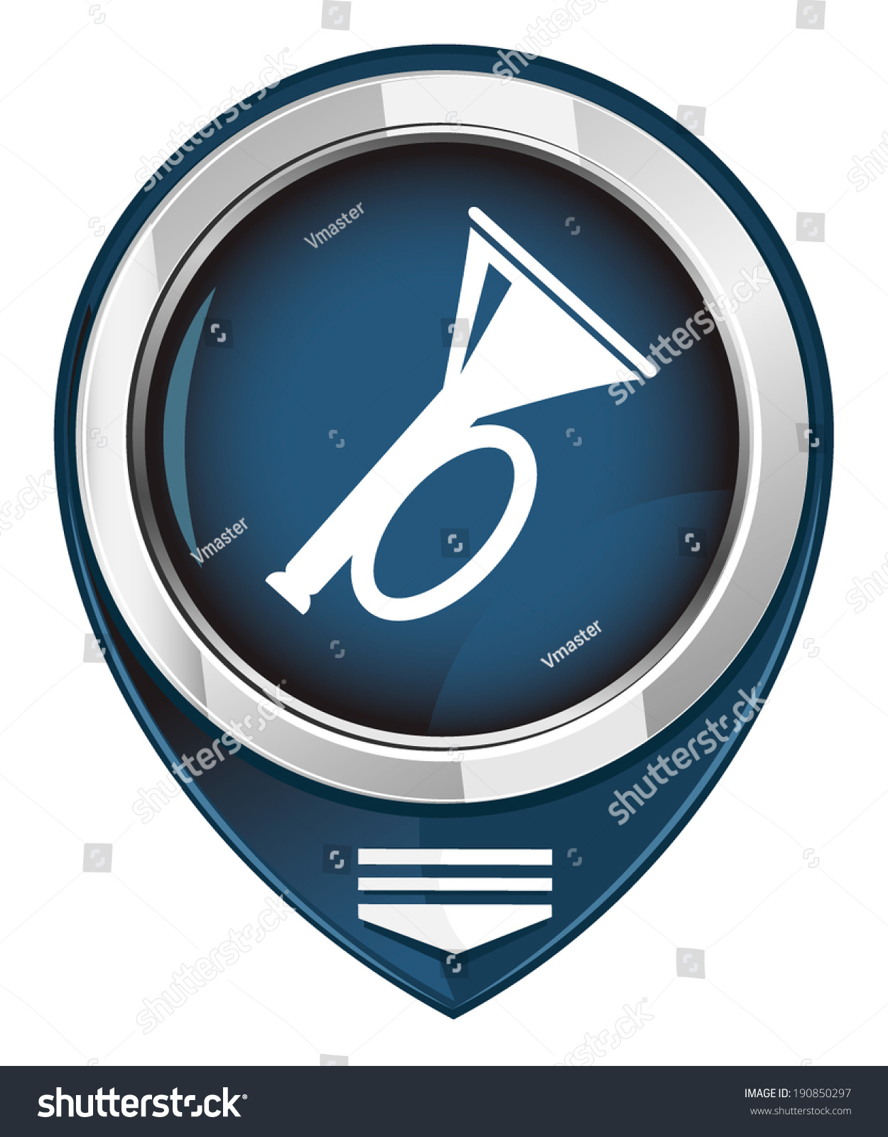 Horn Map Pointer Vector Illustration: เวกเตอร์สต็อก (ปลอดค่าลิขสิทธิ์ ...