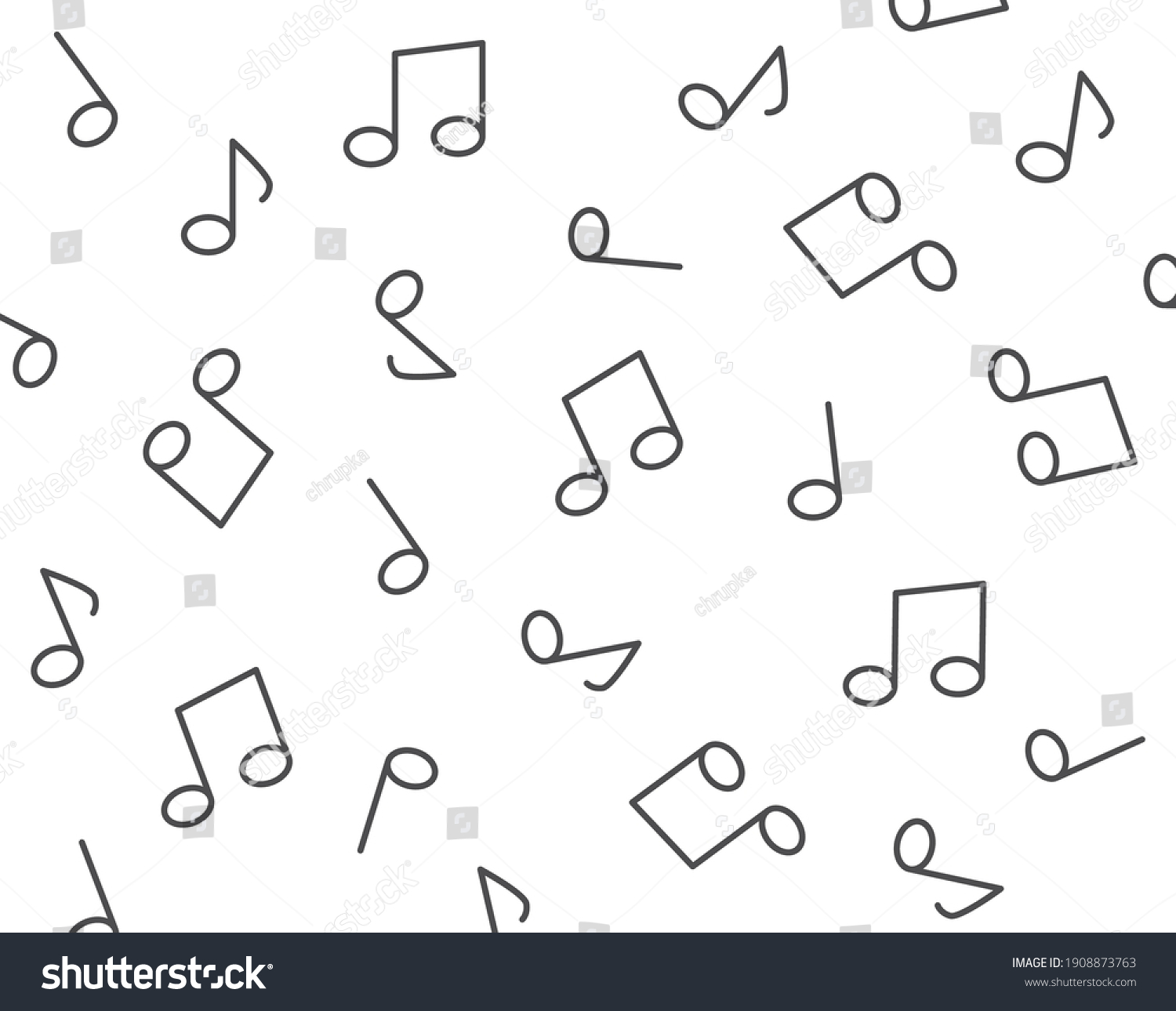 Black Music Notes Pattern Vector Illustration Stock Vector (Royalty ...