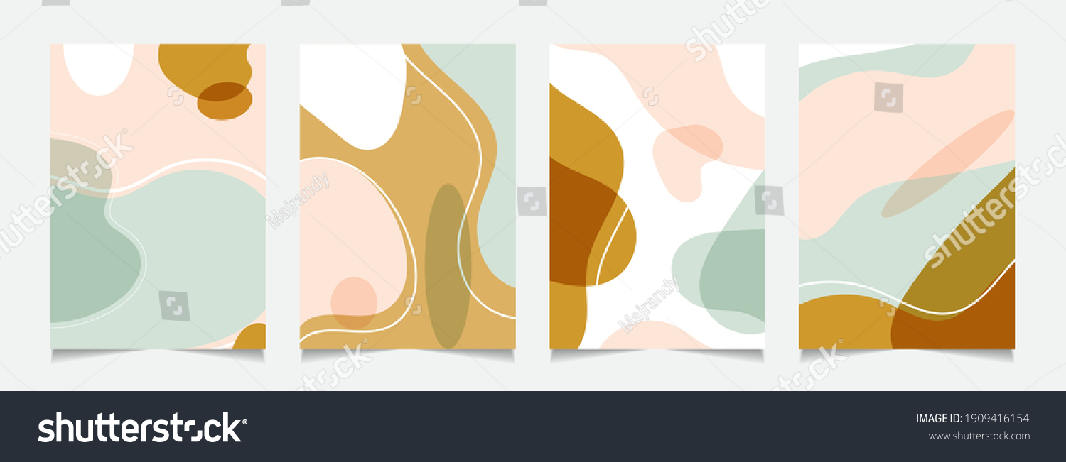 Collection Contemporary Art Posters Pastel Colors Stock Vector (Royalty ...