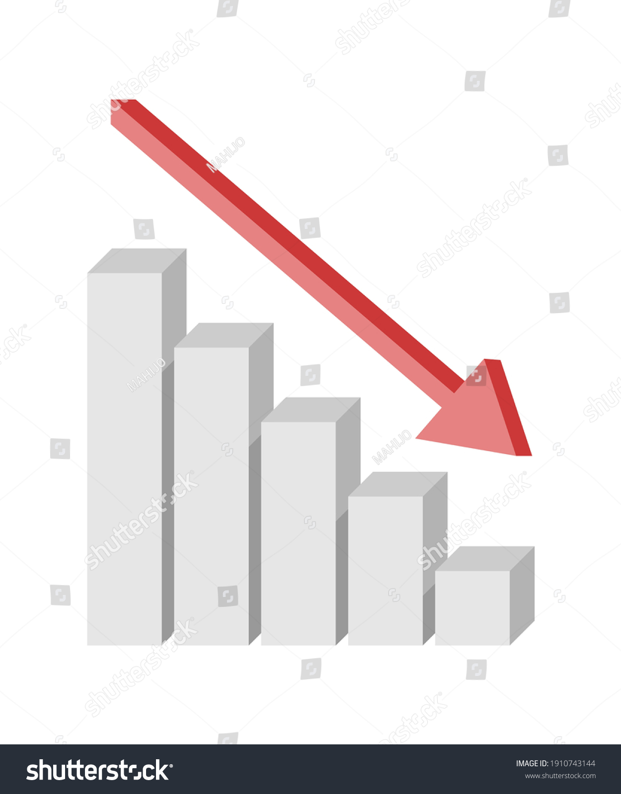 Graph Representing Gradual Decrease Income Bar Stock Vector (Royalty ...