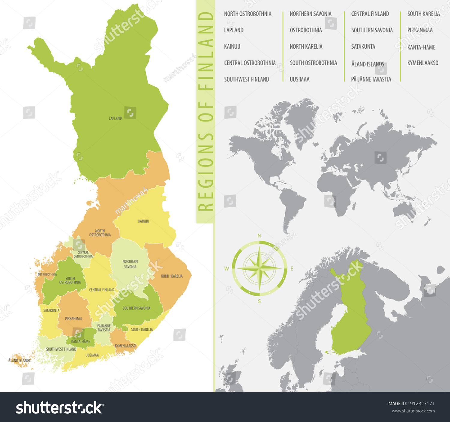 Detailed Administrative Divisions Map Finland Showing Stock Vector ... Detailed Administrative Divisions Map Finland Showing Stock Vector ...