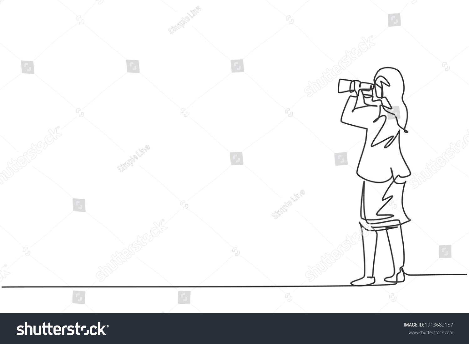 Single Continuous Line Drawing Young Beauty Stock Vector Royalty Free