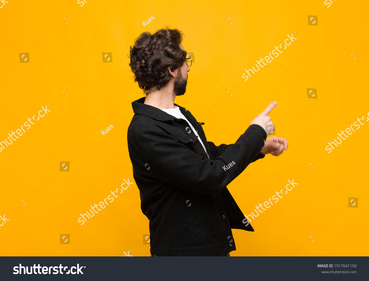 Young Crazy Handsome Man Standing Pointing Stock Photo 1917641150 ...