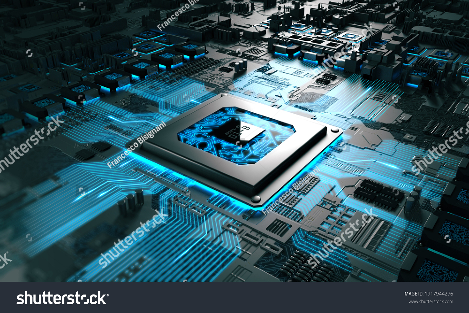 Cpu Computer Processor Unit On Motherboard Stock Illustration ... Cpu Computer Processor Unit On Motherboard Stock Illustration ...