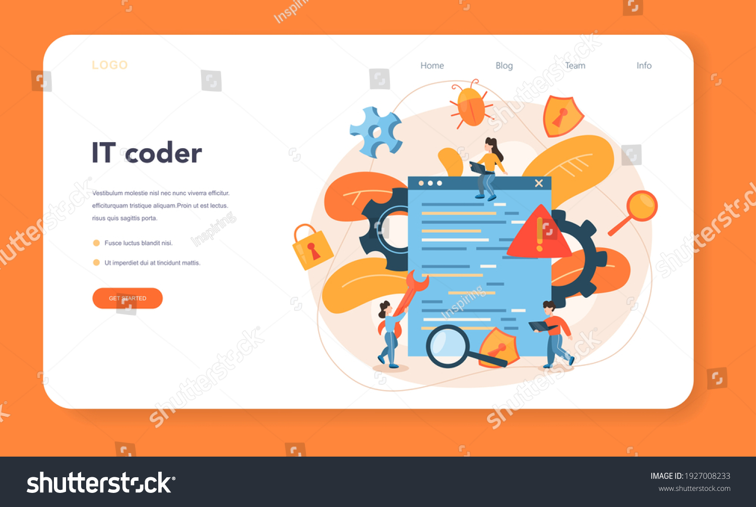 Testing Software Web Banner Landing Page Stock Vector Royalty Free 1927008233 Shutterstock