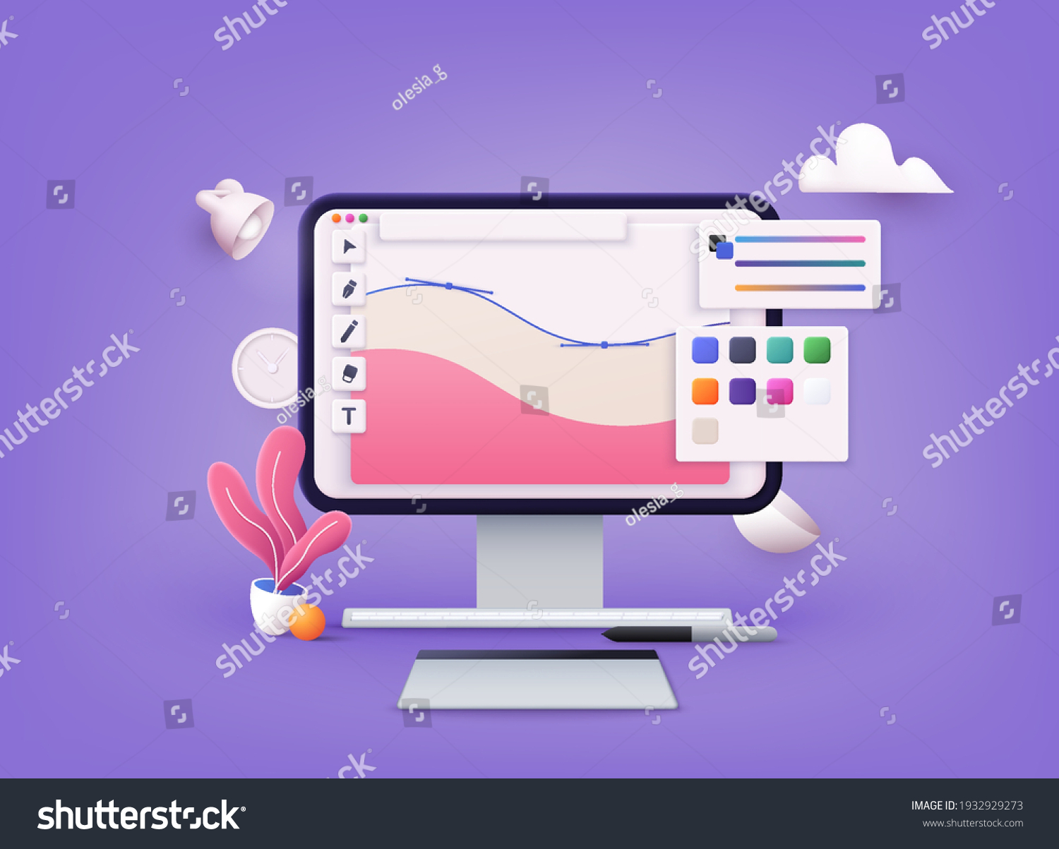 Computer Display Vector Design Program 3d Stock Vector (Royalty Free ...