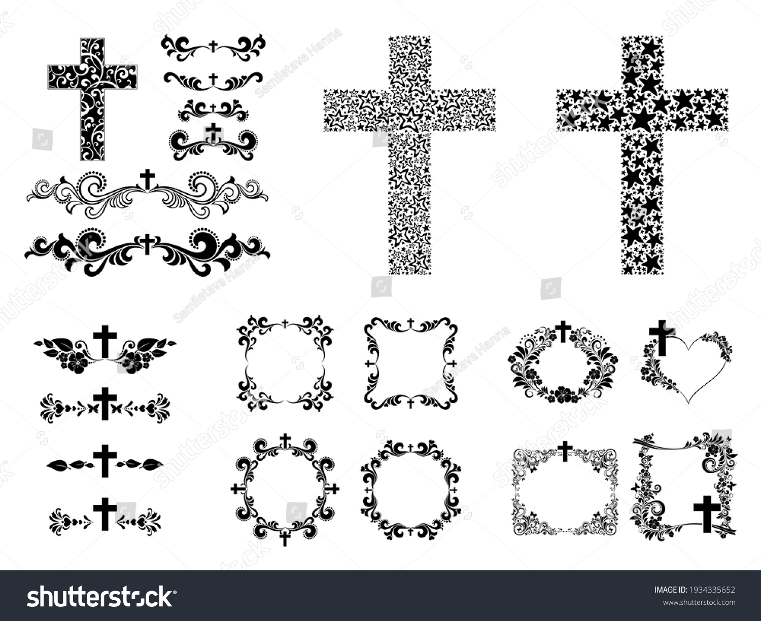 Cross Icons Set Obituary Notice Art Stock Vector (Royalty Free ... Cross Icons Set Obituary Notice Art Stock Vector (Royalty Free ...