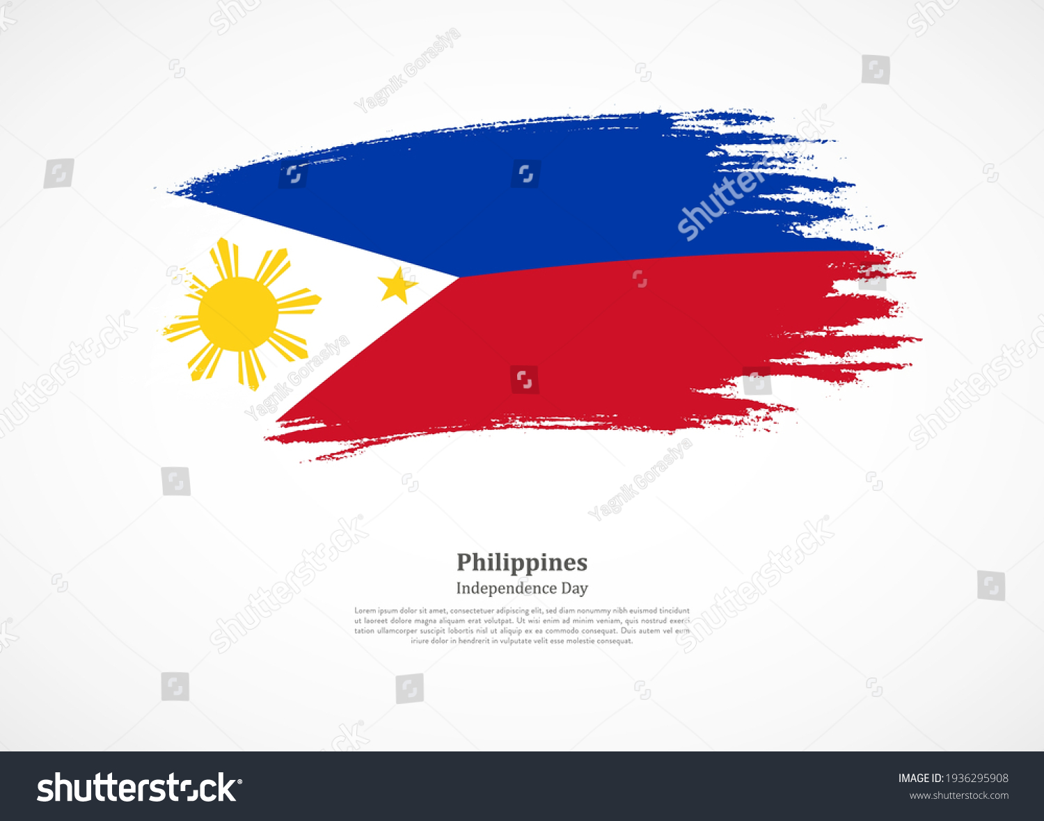 Happy Independence Day Philippines National Flag Stock Vector Royalty Free 1936295908