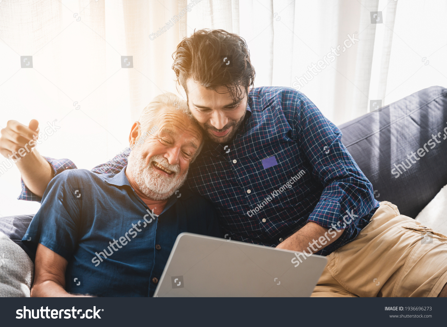 Senior Father Hugging Adult Son Aged ภาพสต็อก 1936696273 Shutterstock