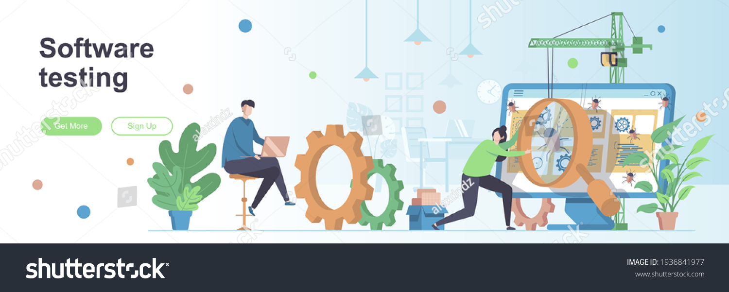 Software Testing Landing Page People Characters Stock Vector (Royalty ...