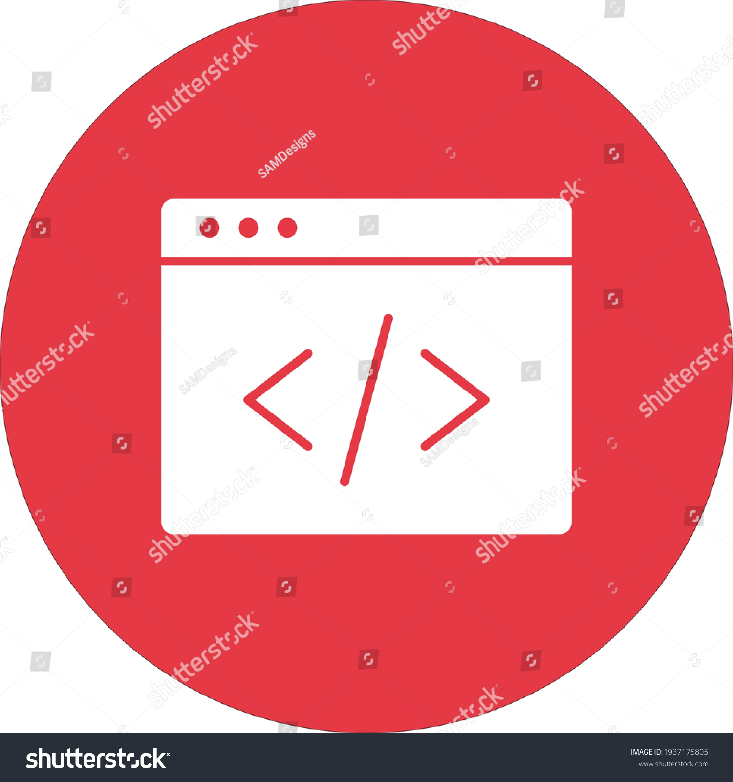 Programming Code Application Icon Vector Image Stock Vector (Royalty ...