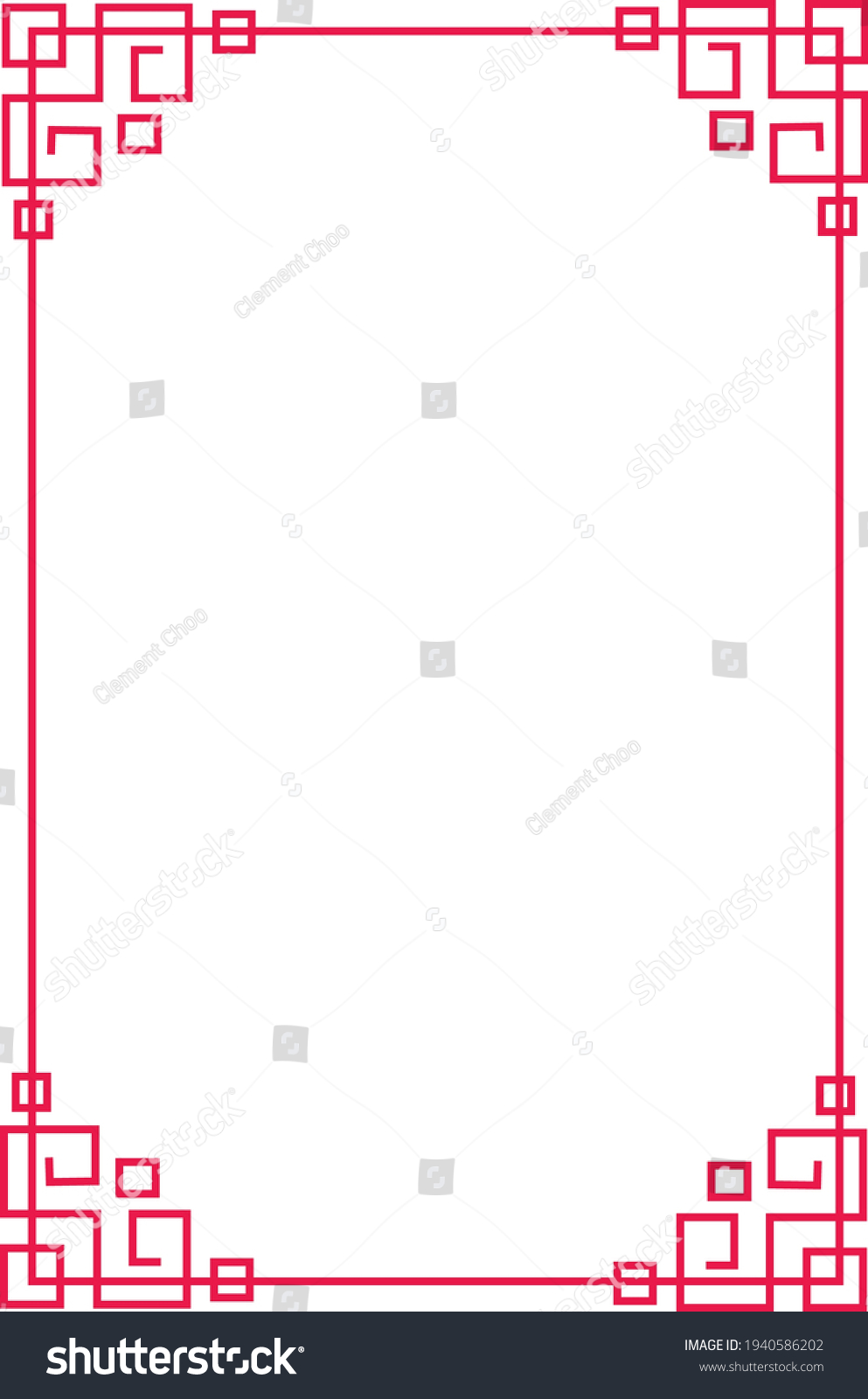 Chinese Style Rectangle Frame Border Pattern Stock Vector (Royalty Free ...