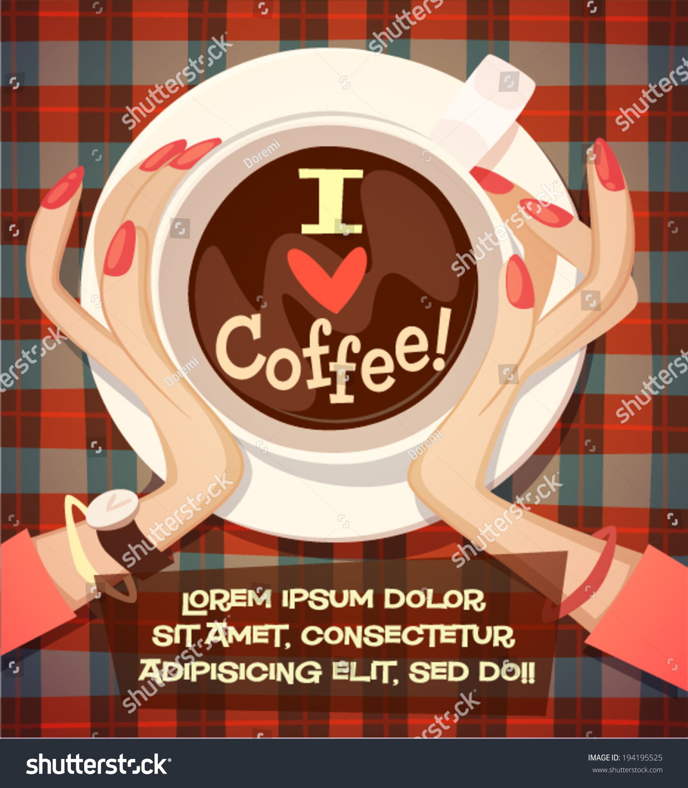 Coffee Background Poster Card Vector Image Stock Vector Royalty Free 194195525 Shutterstock