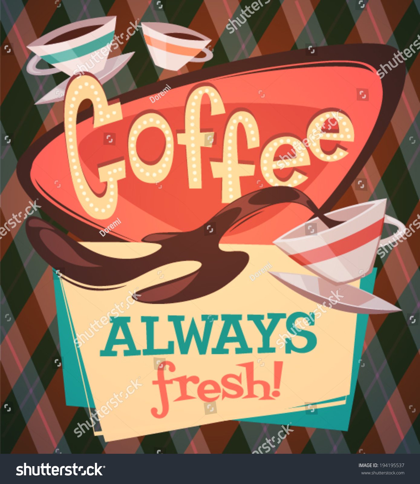 Coffee Background Poster Card Vector Image Stock Vector Royalty Free 194195537 Shutterstock