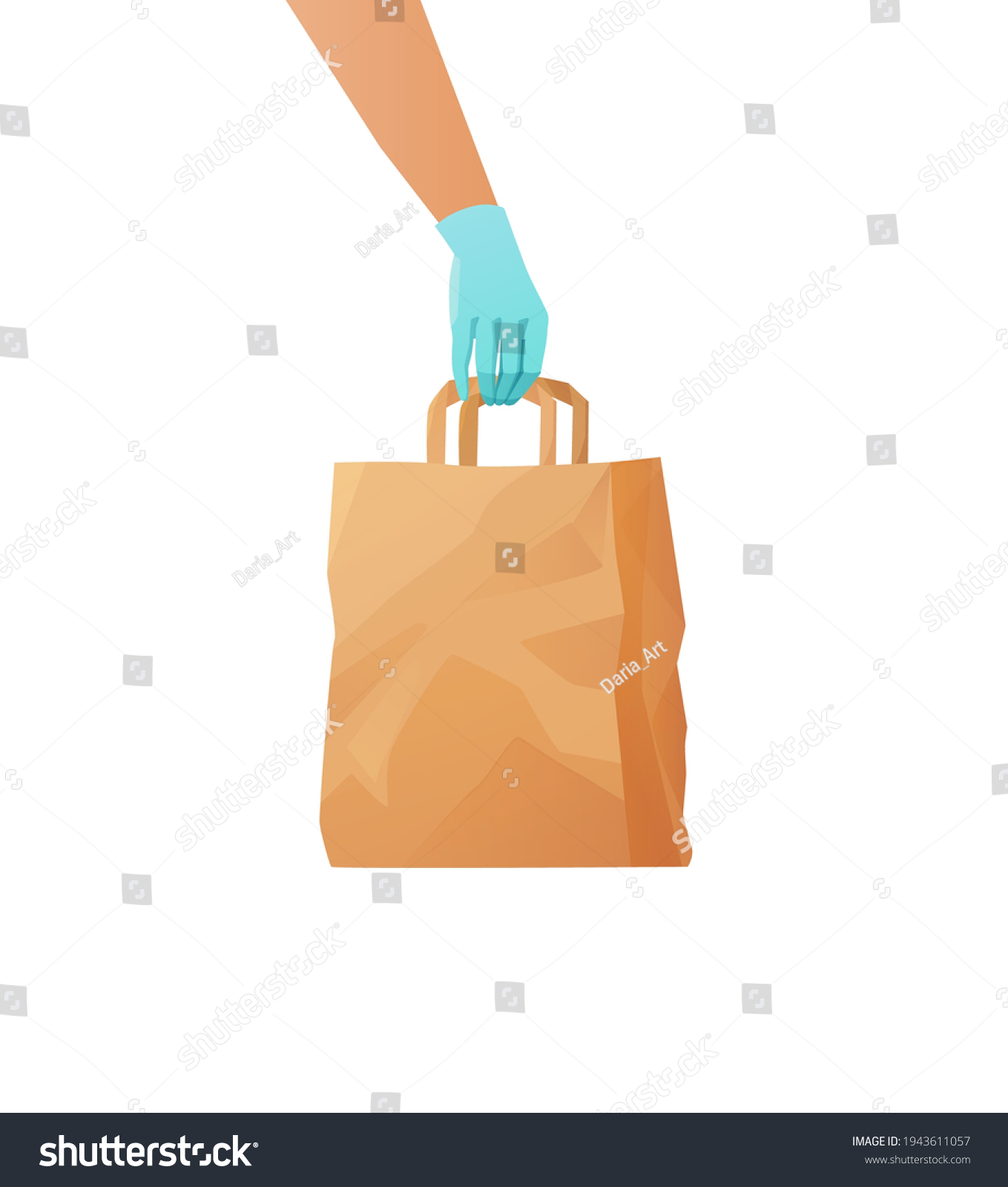 Couriers Gloved Hand Holding Paper Eco Stock Vector (Royalty Free ... Couriers Gloved Hand Holding Paper Eco Stock Vector (Royalty Free ...