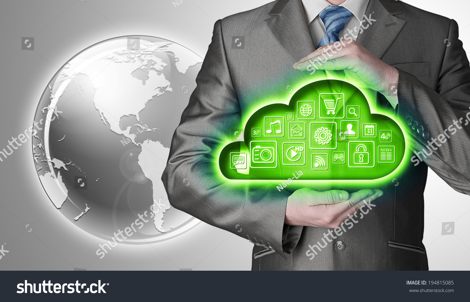 Cloud Computing Touchscreen Interface Stock Photo 194815085 | Shutterstock