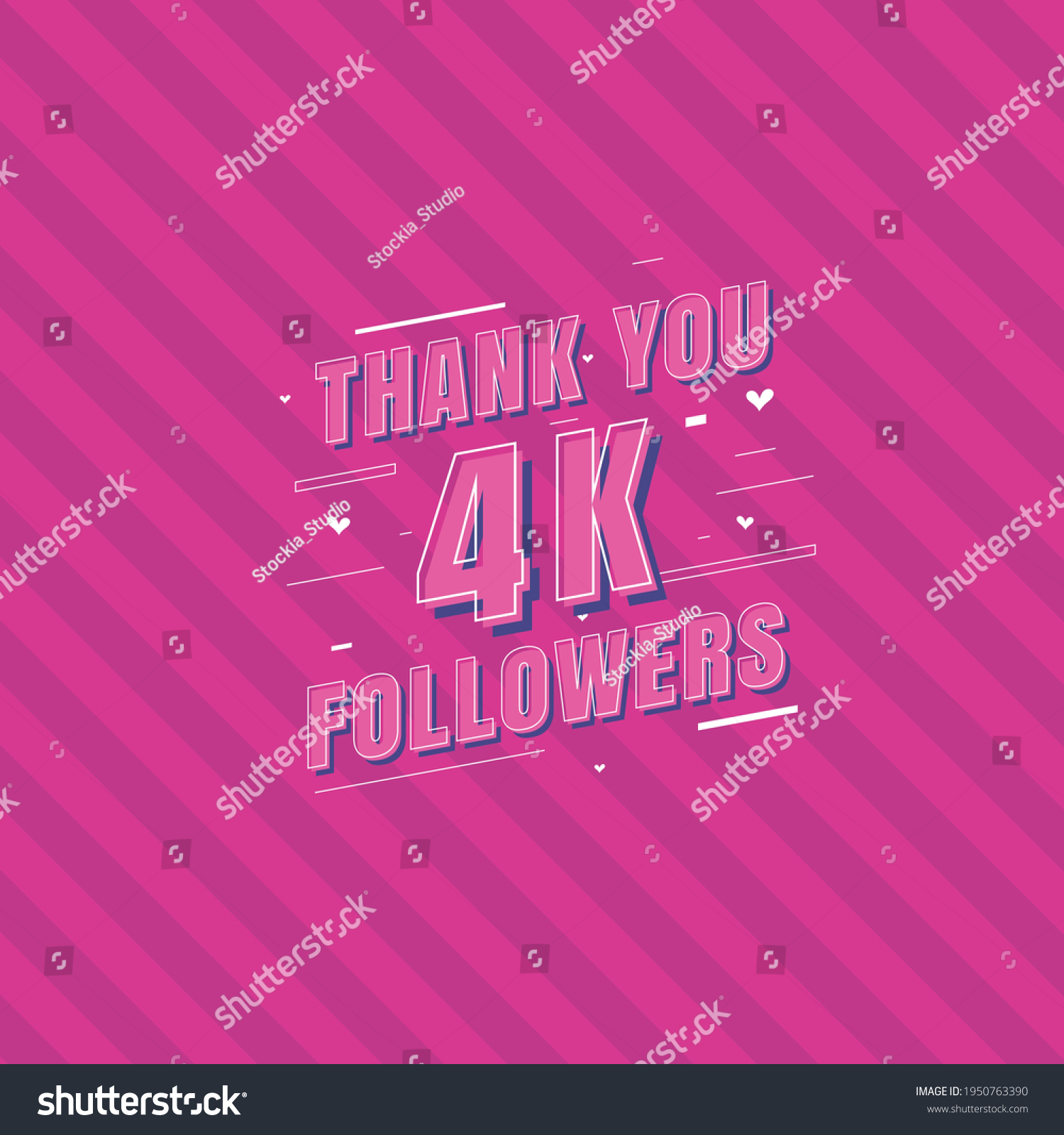 Thank You 4k Followers Celebration Greeting Stock Vector Royalty Free