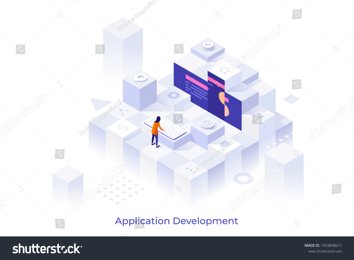 Conceptual Template Programmer Coder Working On Stock Vector (Royalty ... Conceptual Template Programmer Coder Working On Stock Vector (Royalty ...