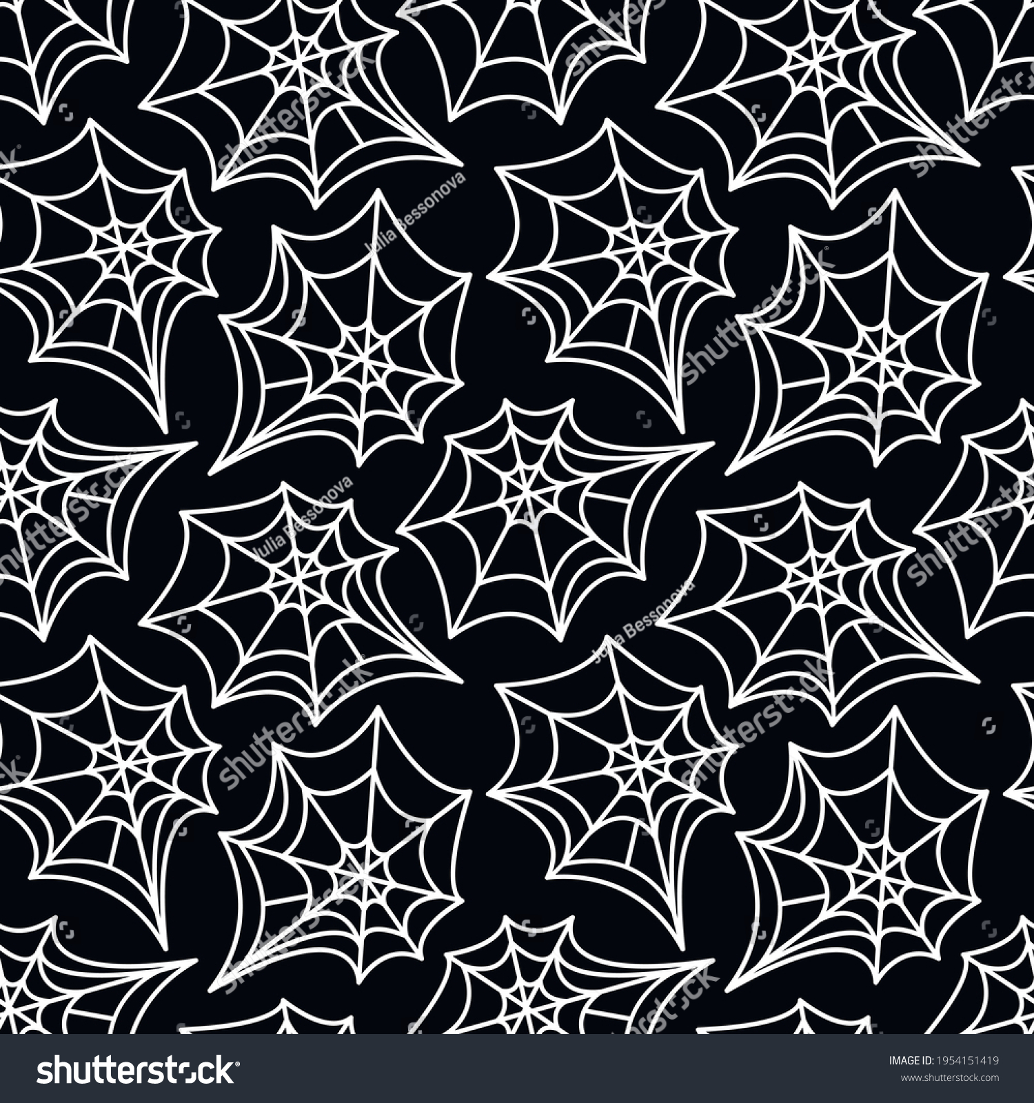 Spider Web Seamless Pattern Vector Illustration Stock Vector (Royalty ...