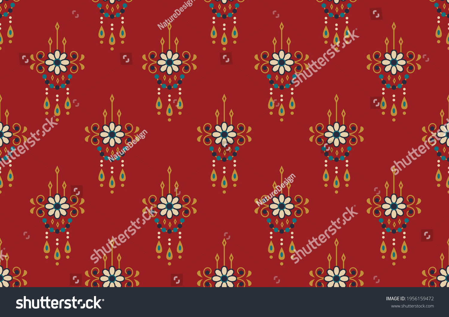 Ethnic Abstract Flower Art Seamless Pattern Stock Vector Royalty Free