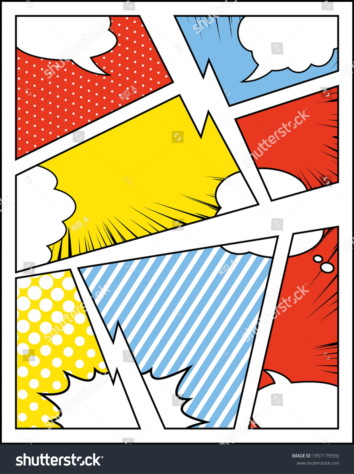 Comic Strip Framepanel Layout Speech Bubble Stock Vector (Royalty Free ...