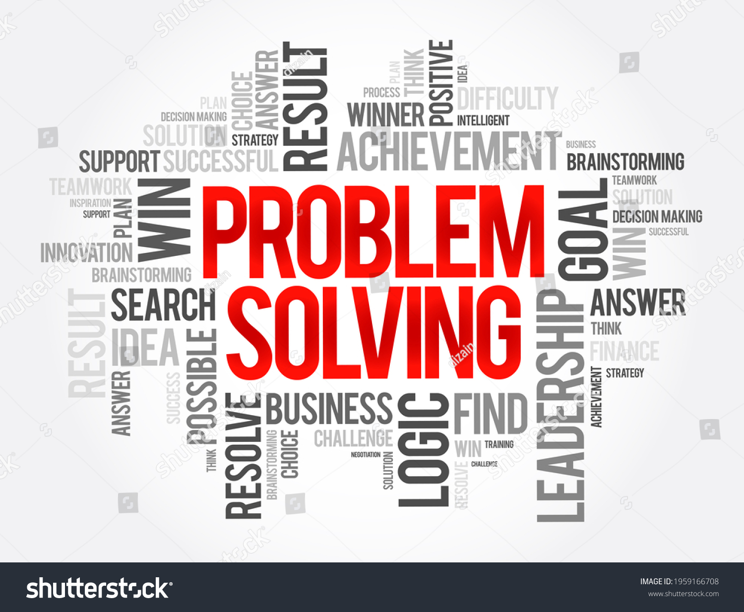 Problem Solving Word Cloud Collage Business Stock Illustration ...