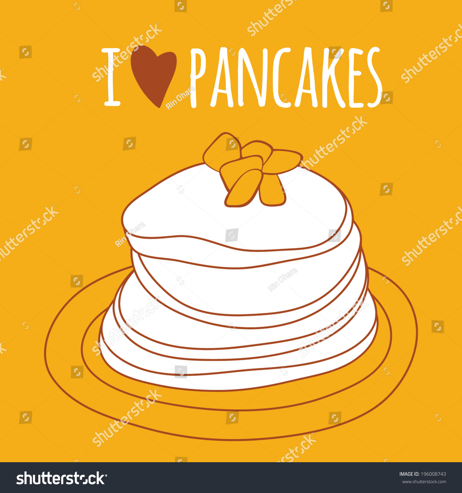 Cartoon Pancake Stack Cute Food Illustration เวกเตอร์สต็อก ปลอดค่าลิขสิทธิ์ 196008743