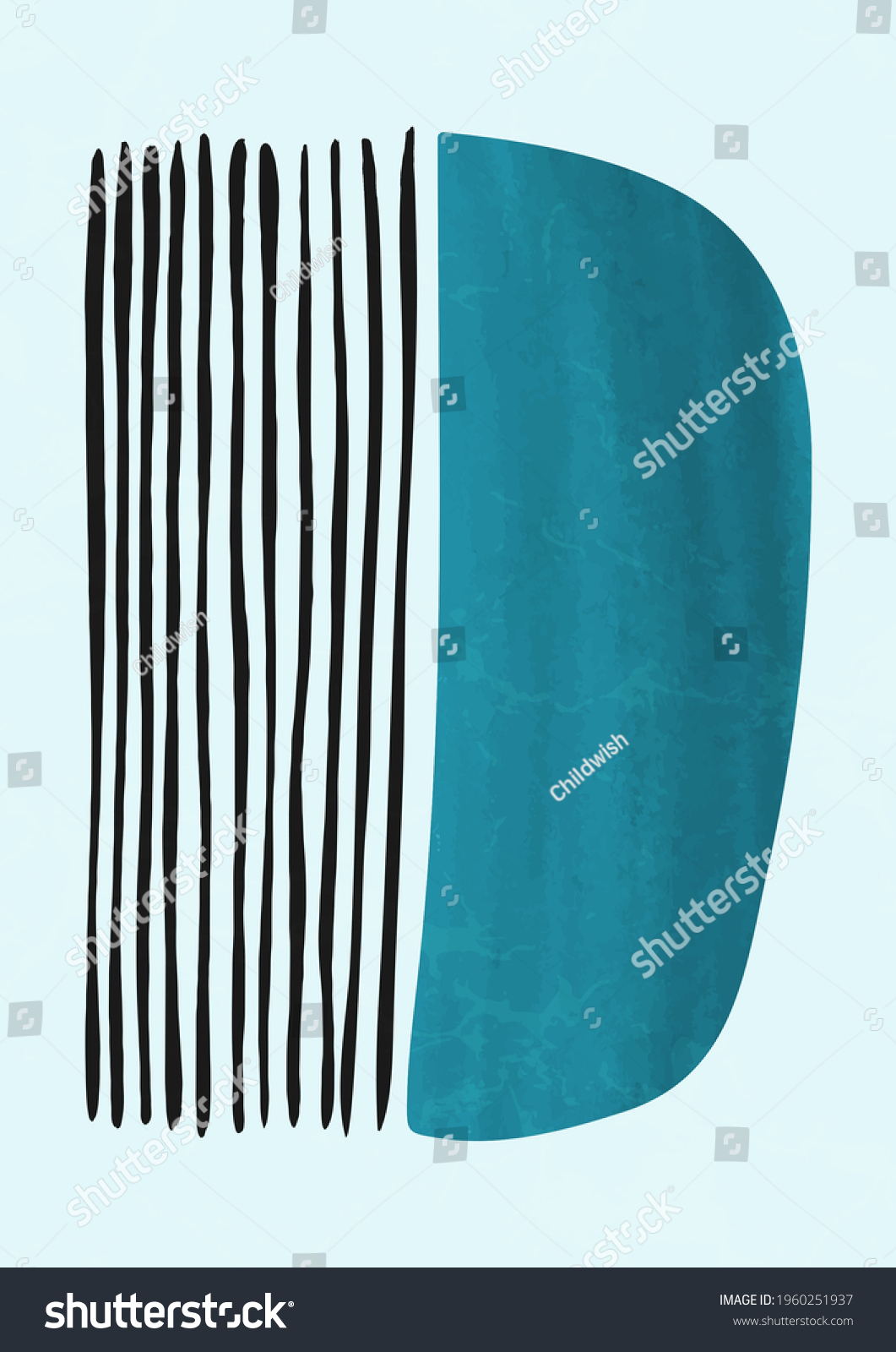 Abstract Aesthetic Mid Century Modern Shape Stock Vector Royalty Free