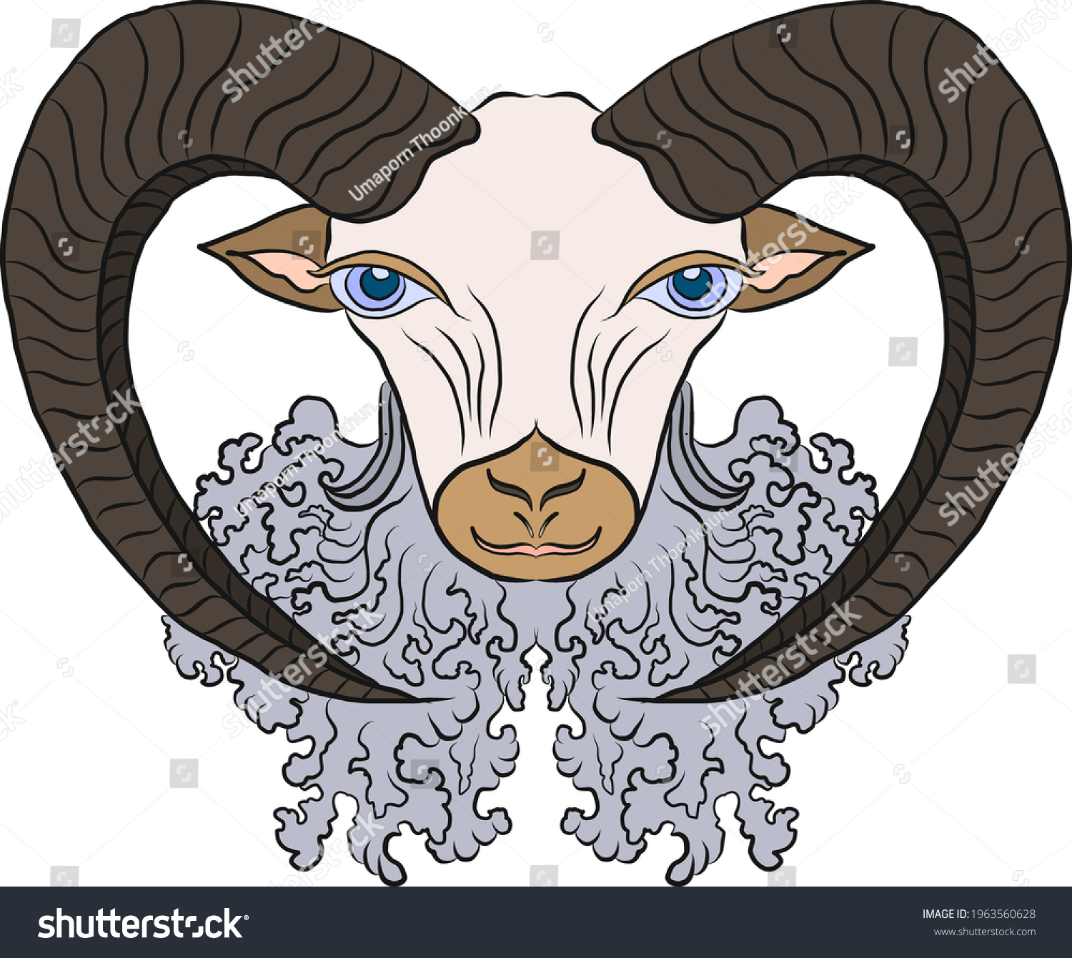 Aries Vector Astrology Designhoroscope Circle Signs Stock Vector