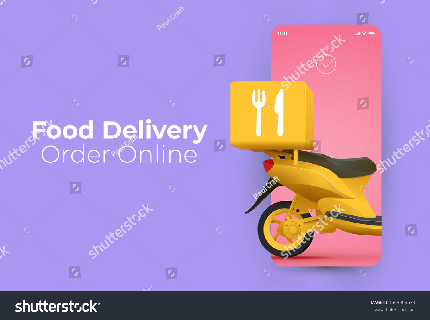 Trendy Minimalistic Food Delivery Service Online Stock Vector (Royalty ... Trendy Minimalistic Food Delivery Service Online Stock Vector (Royalty ...