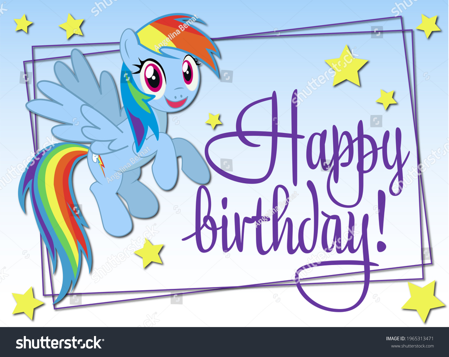 Happy Birthday Rainbow Dash My Little Stock Illustration 1965313471 Shutterstock