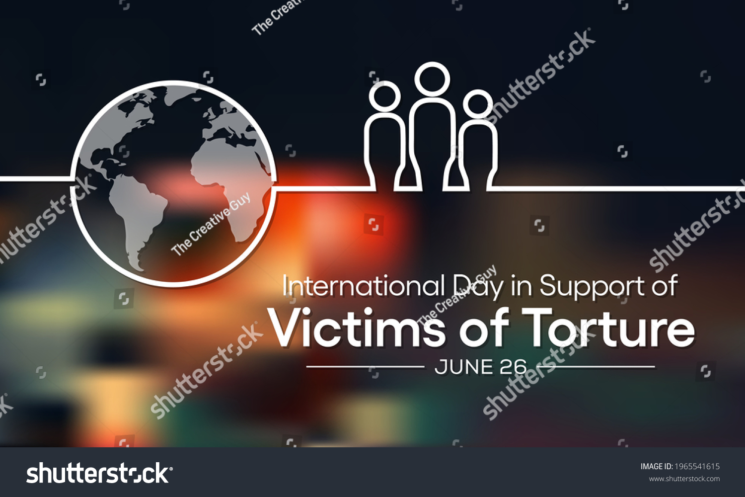 International Day Support Victims Torture Observed Stock Vector