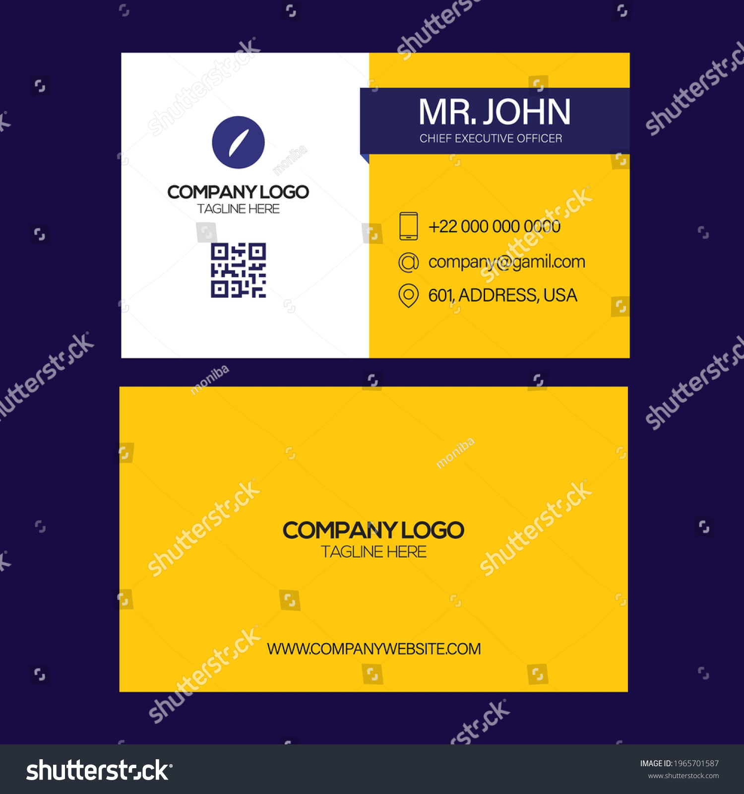 Professional Business Card Design Template Stock Vector (Royalty Free ... Professional Business Card Design Template Stock Vector (Royalty Free ...