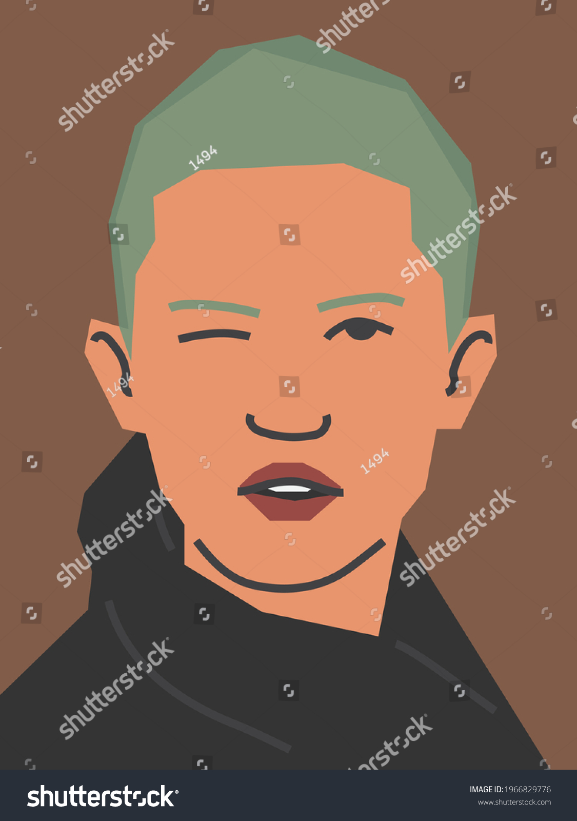 Portrait Woman Vector Flat Illustration Stock Vector Royalty Free