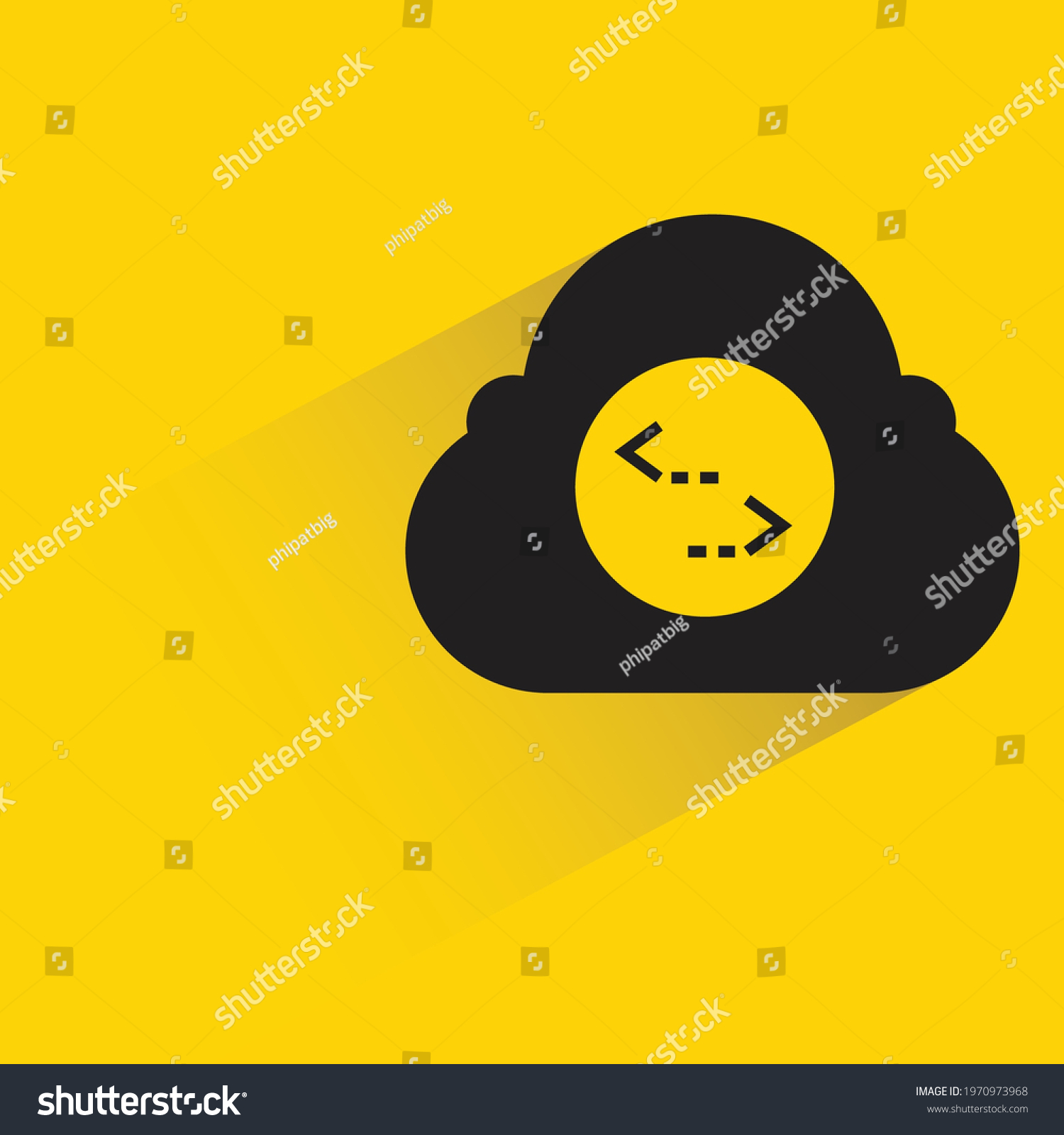 Code Cloud Computing Shadow Yellow Background Stock Vector (Royalty ...
