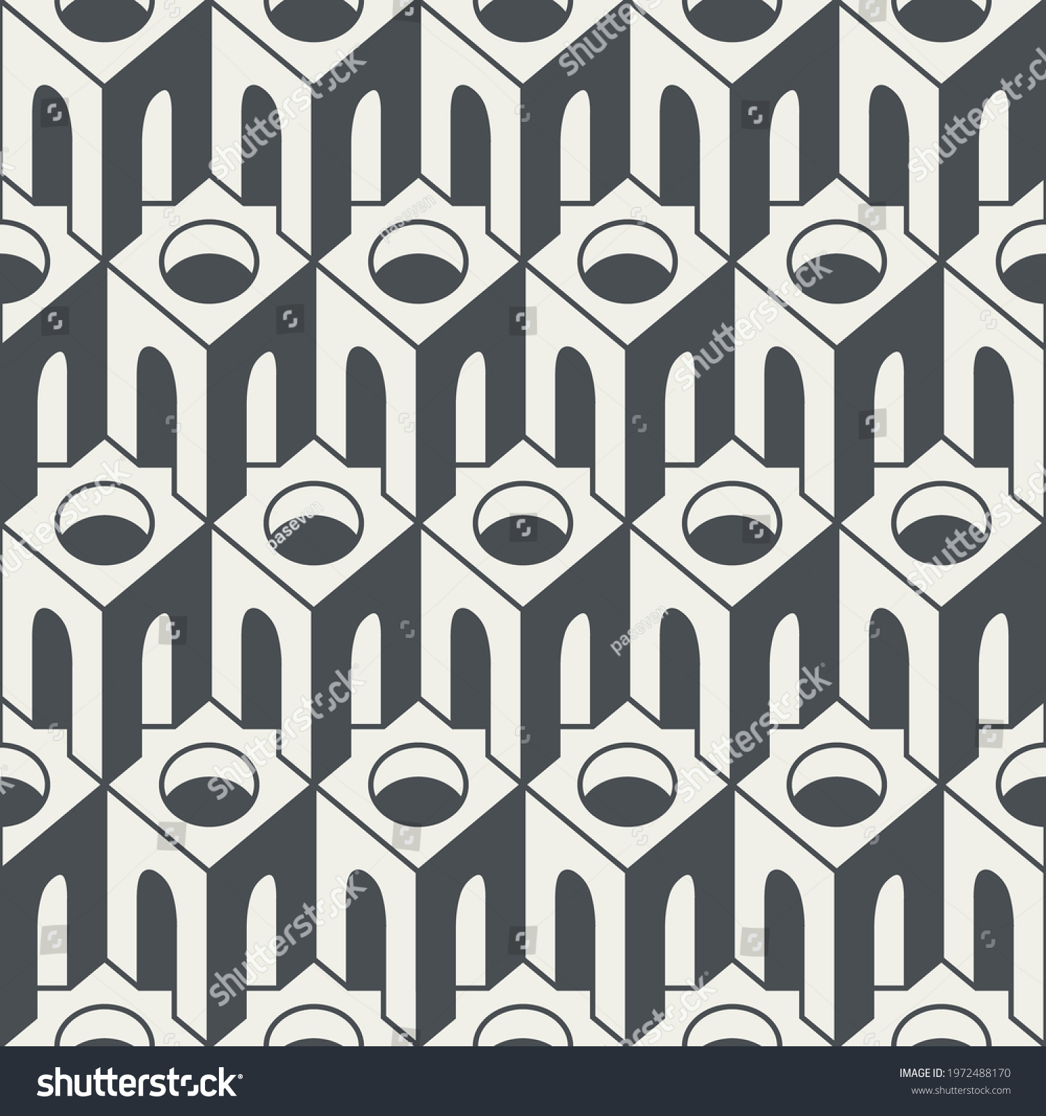 Seamless Pattern Architectural Elements Repeating Vector Stock Vector ...