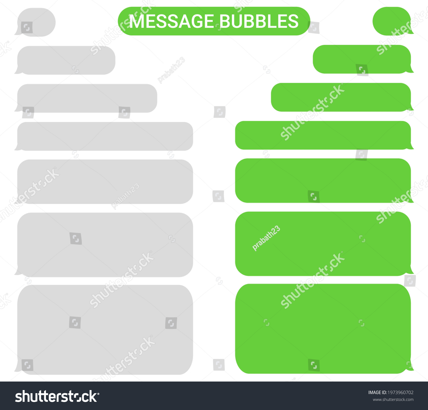 Collection Message Bubbles Vector Collection Chat Stock Vector (Royalty ...